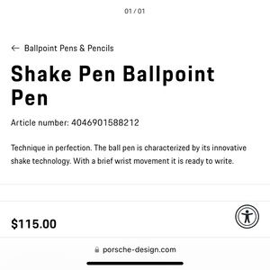 Porsche Design | Office | Porsche Design Writing Tools Shake Pen Nwot ...